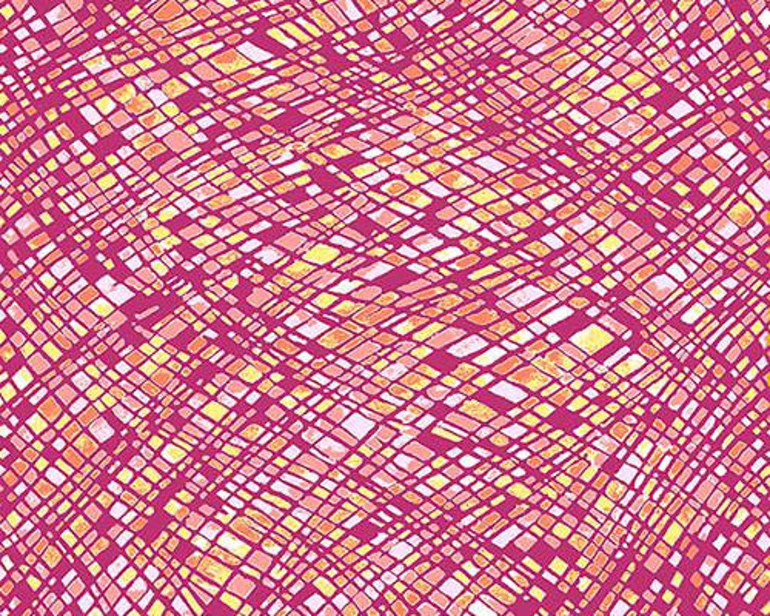 Dianthus - Wavy Checkered Pink From Paintbrush Studio Fabrics - Etsy