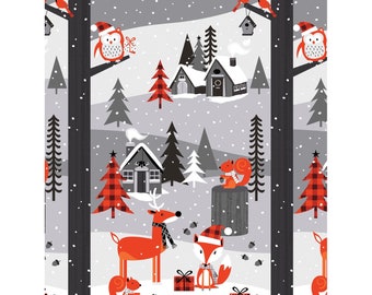 23 Fabric Panel QT Woodland Dream Winter Animal Forest Scene Beige - Etsy
