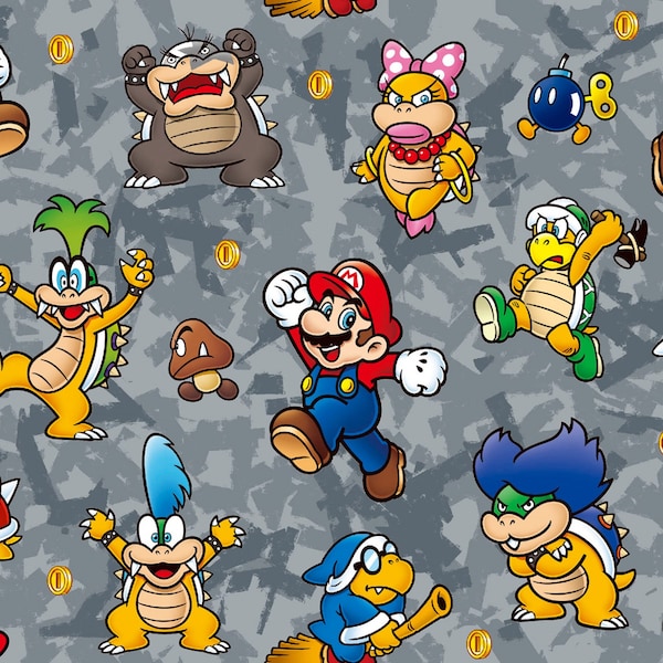 Super Mario Fabric by the Yard - Etsy