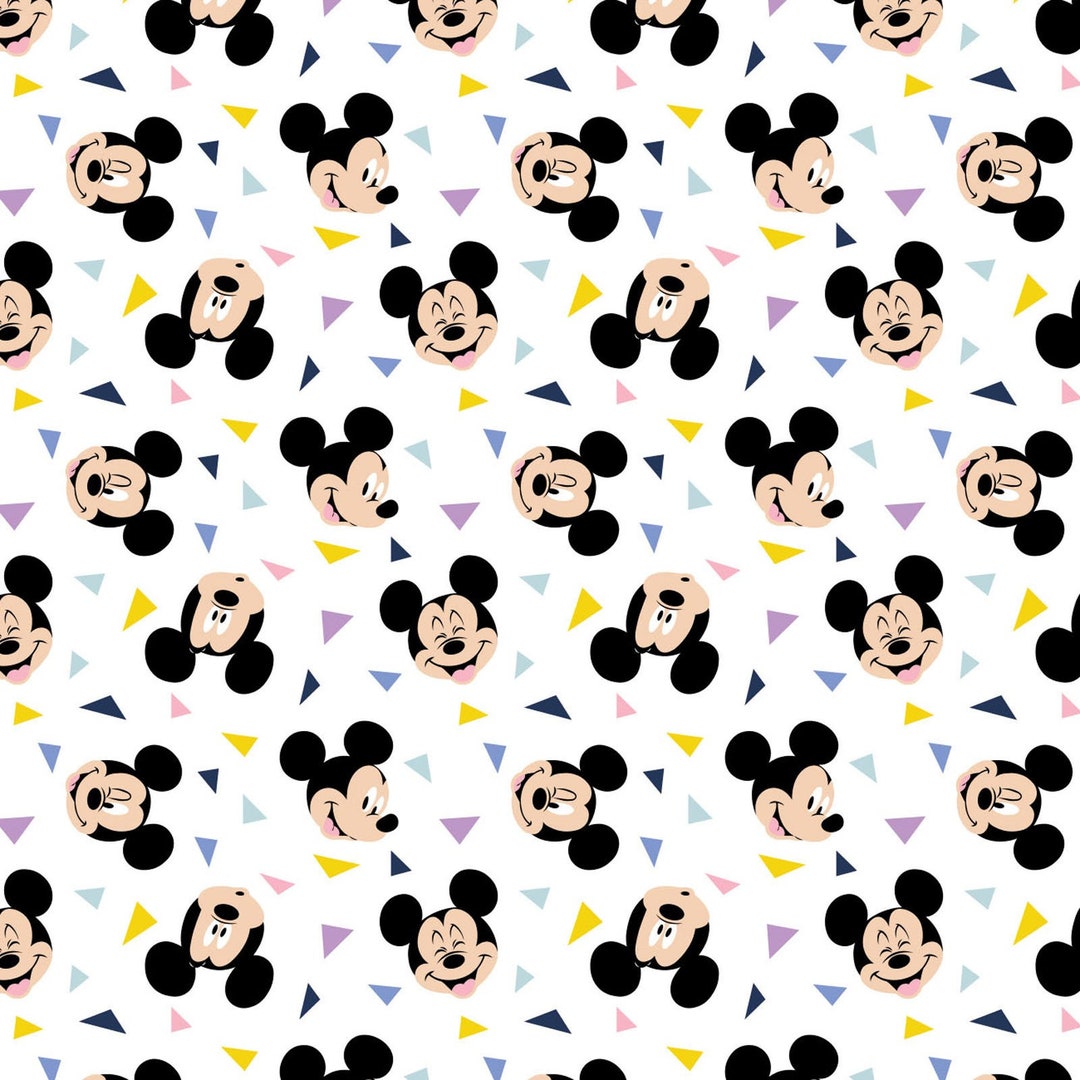 Mickey Confetti Toss FLANNEL White From Camelot Fabrics - Etsy