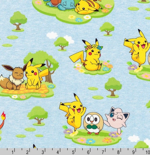 Pokemon Pikachu Friends Island Patch Sky Blue From Robert - Etsy
