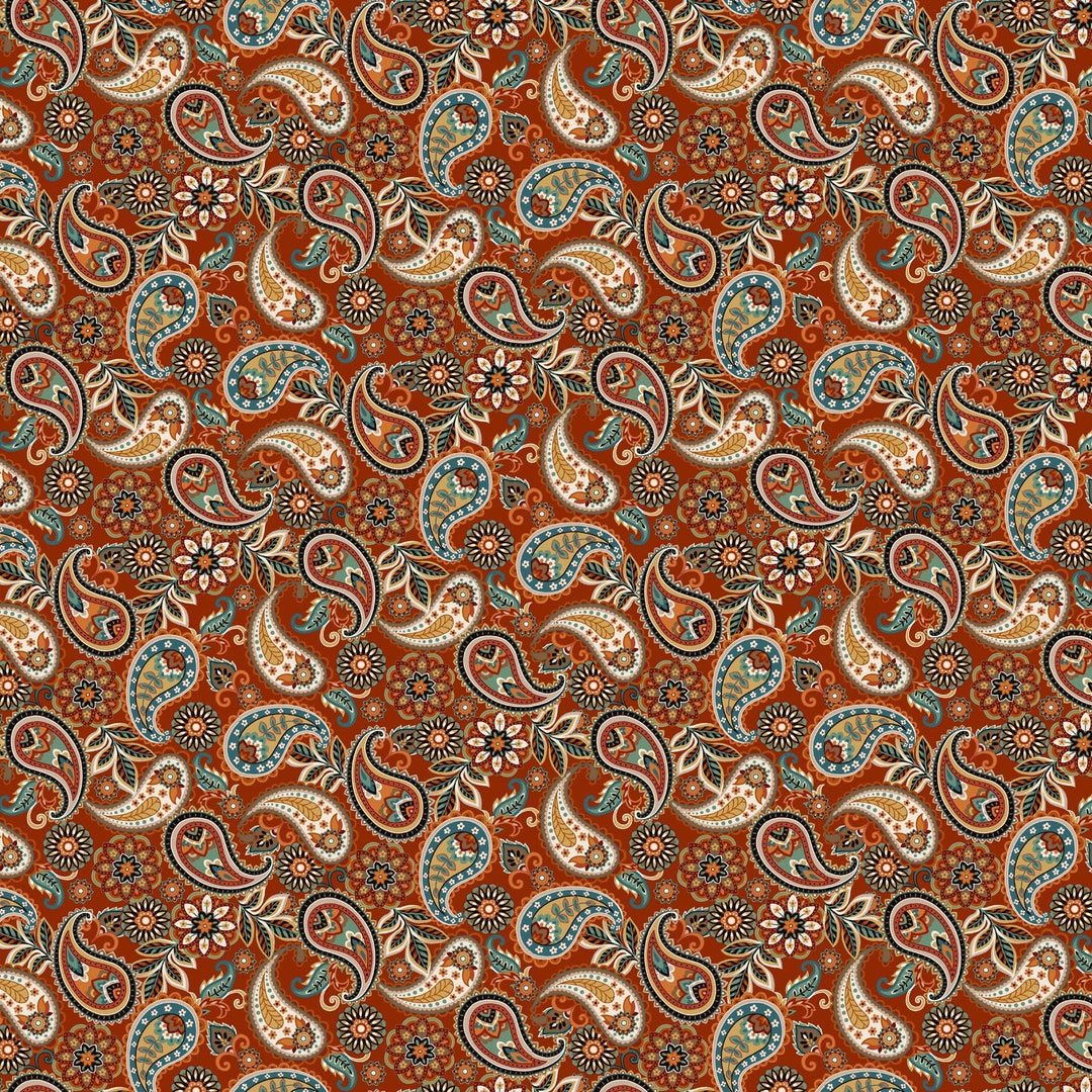 Fall Into Autumn - Paisley Rust by Art Loft From Studio E Fabrics - Etsy