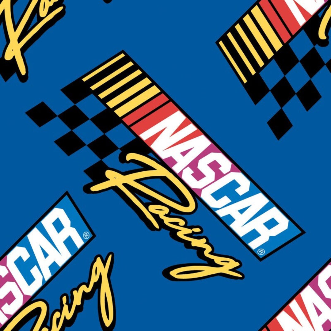 Nascar Refresh - Retro Nascar Racing Blue From Camelot Fabrics - Etsy