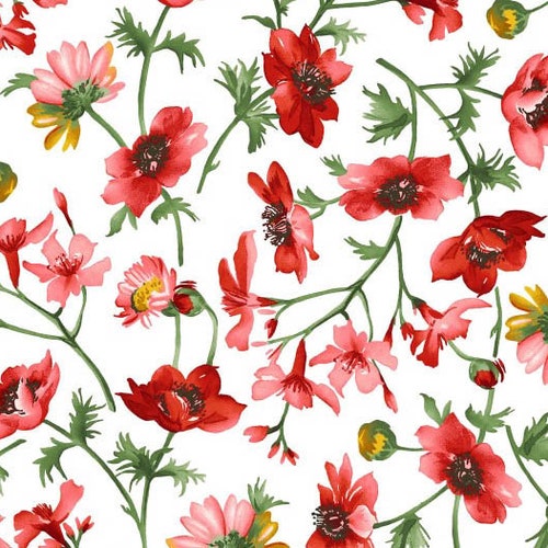 Prose Medium Floral Black From Maywood Studio Fabric - Etsy