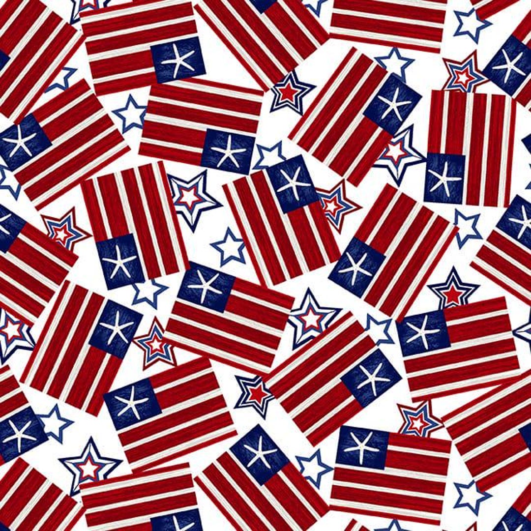 Star Spangled Beach - Flags Stars White From Studio E Fabrics - Etsy