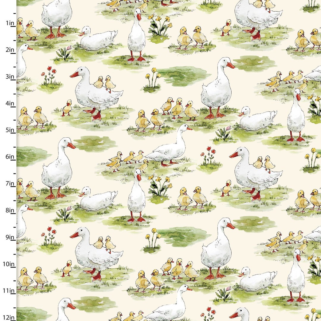 Cottontail Farm - Duck Duck Goose Yellow by Caverly Smith From 3 Wishes Fabric - Etsy