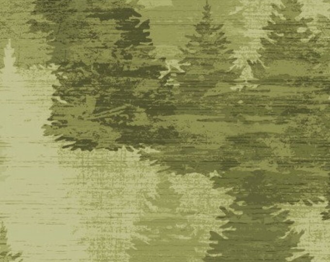 Foggy Forest Fabric Emerald Forest by Gaiamarfurt Emerald Forest Trees ...