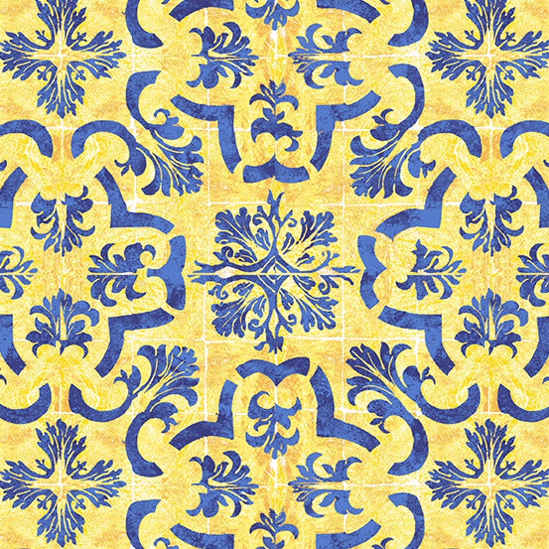 Ceramica - Tiles Yellow From Andover Fabrics - Etsy