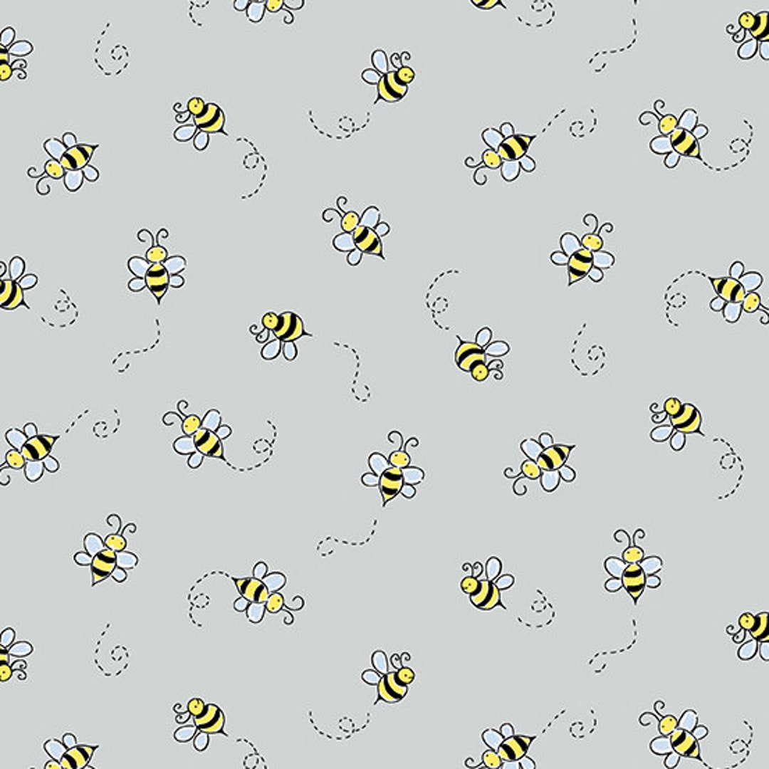 Bumble Bee - Bees Light Grey From Andover Fabrics - Etsy