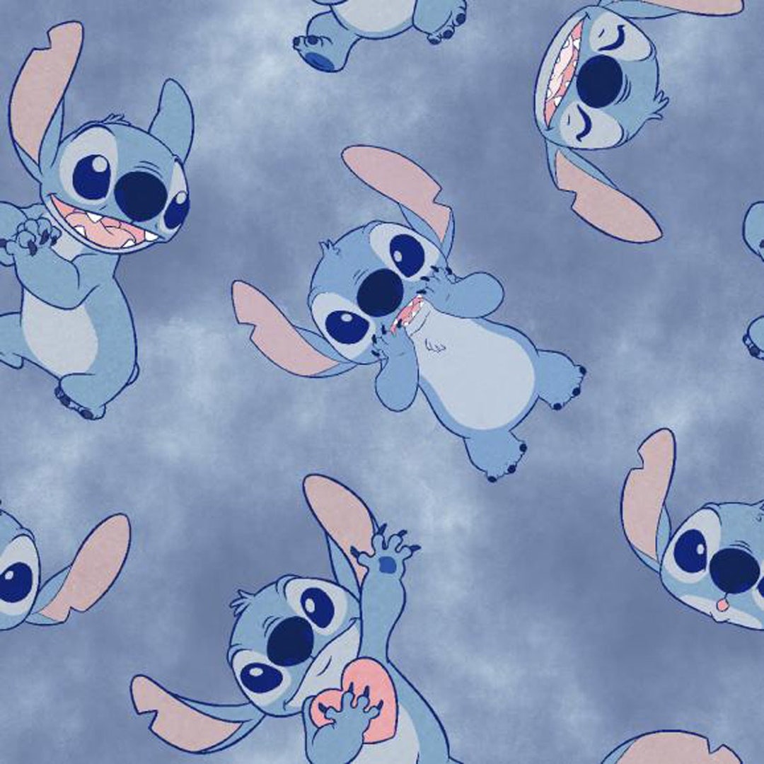 Lilo and Stitch Stitch Watercolor Ground From Springs Creative Fabric ...