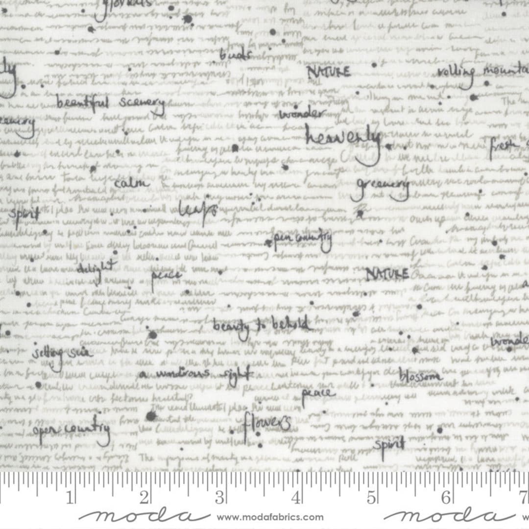 Botanicals - Words Parchment Natural 16913 11 by Janet Clare From Moda ...