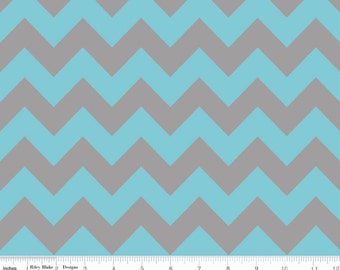 Aqua Gray Chevron - Etsy