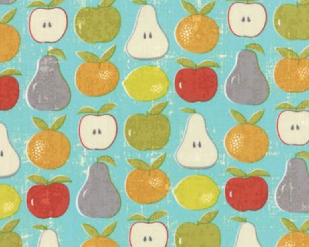 Garden Project - Sky Aqua Fruits by Tim and Beck From Moda - Etsy