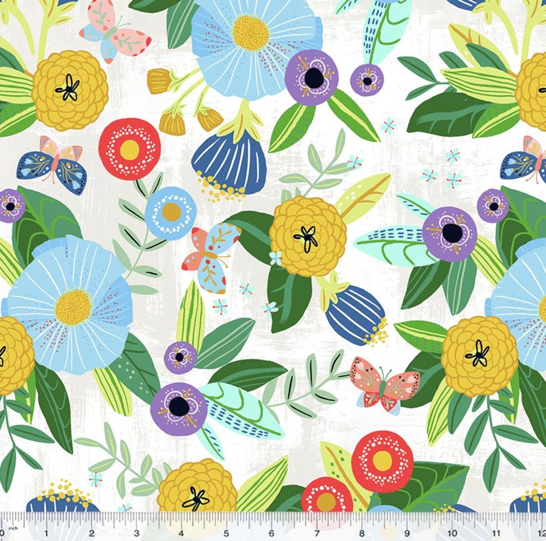 Abcs in Bloom - Blooming Garden White by Kelly Angelovic From Windham ...
