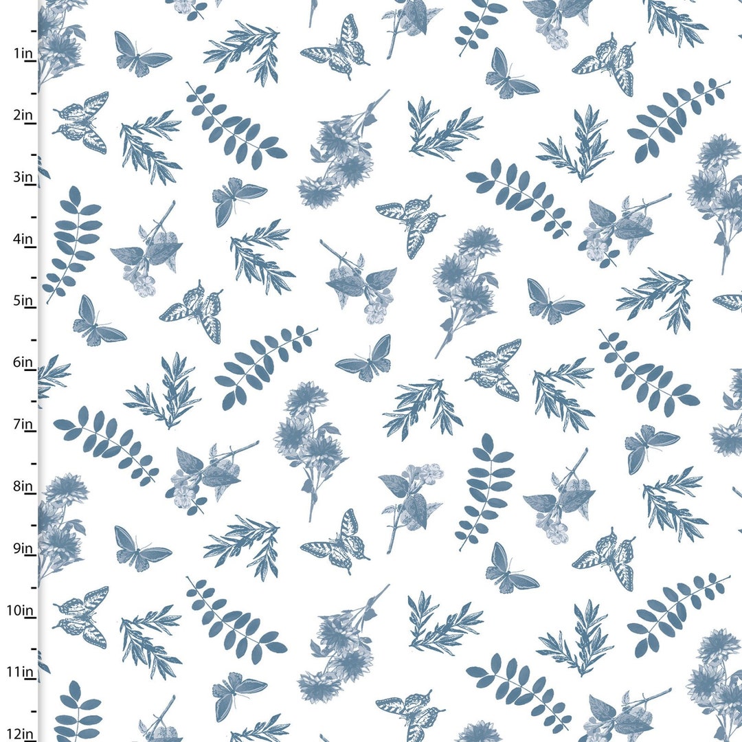Flower Junction - Floating Foliage White From 3 Wishes Fabric - Etsy