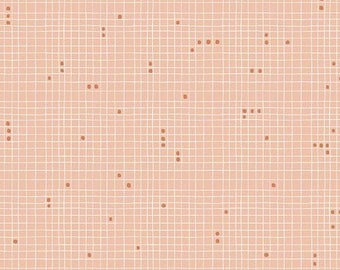 Pink Grid Fabric Grid Stripes Geometric Pink by Caja Design - Etsy