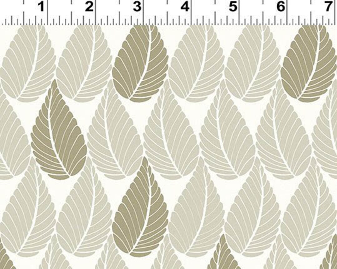 Elcott Park - Leaves Taupe by Skipping Stones From Clothworks - Etsy