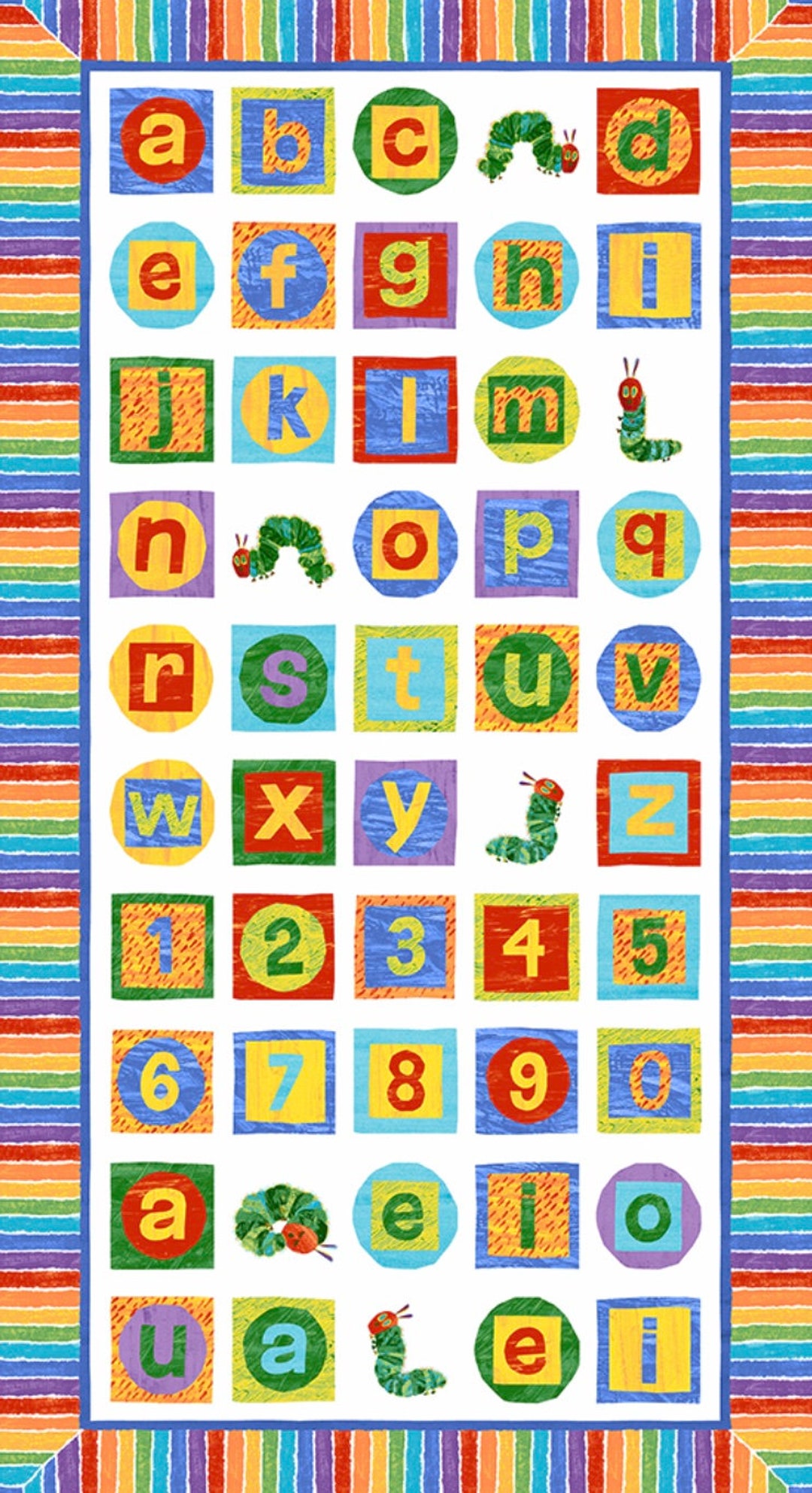 The Hungry Caterpillar - Alphabet PANEL 23 Inches White From Andover ...