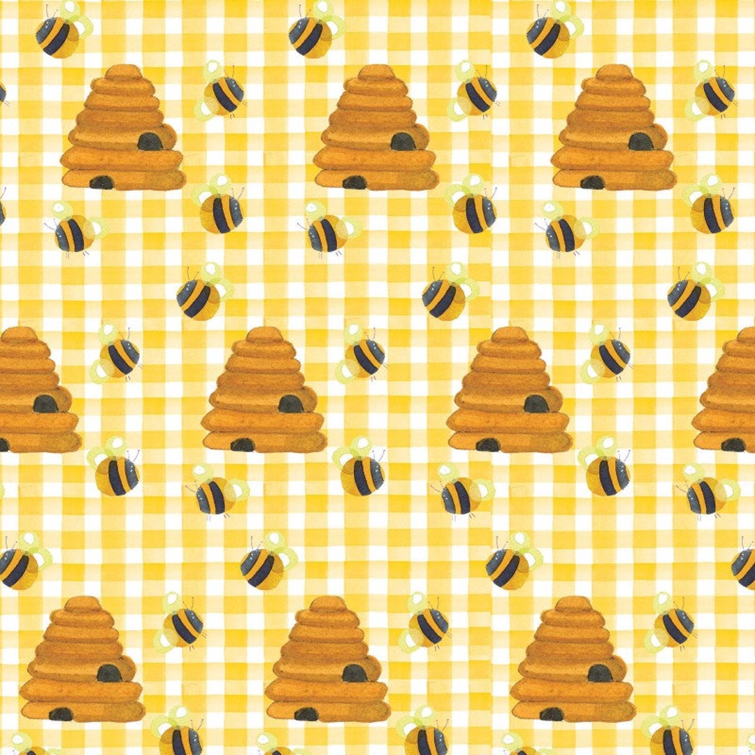 Comfy Flannel Prints - Honeycomb Bees From A.E. Nathan Company - Etsy