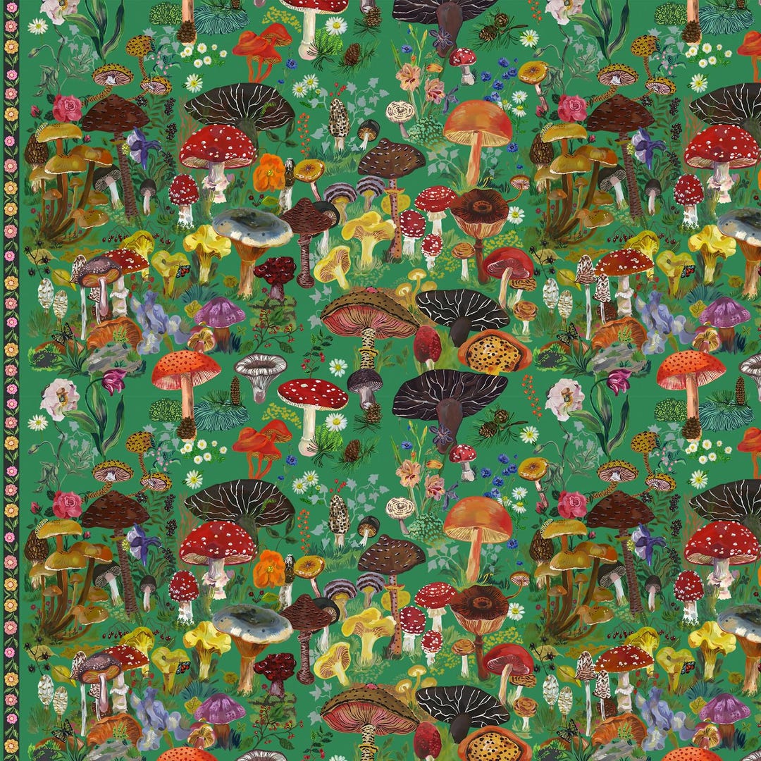 Pastoral Symphony - Magic Mushroom Mousse Green by Nathalie Lete From ...