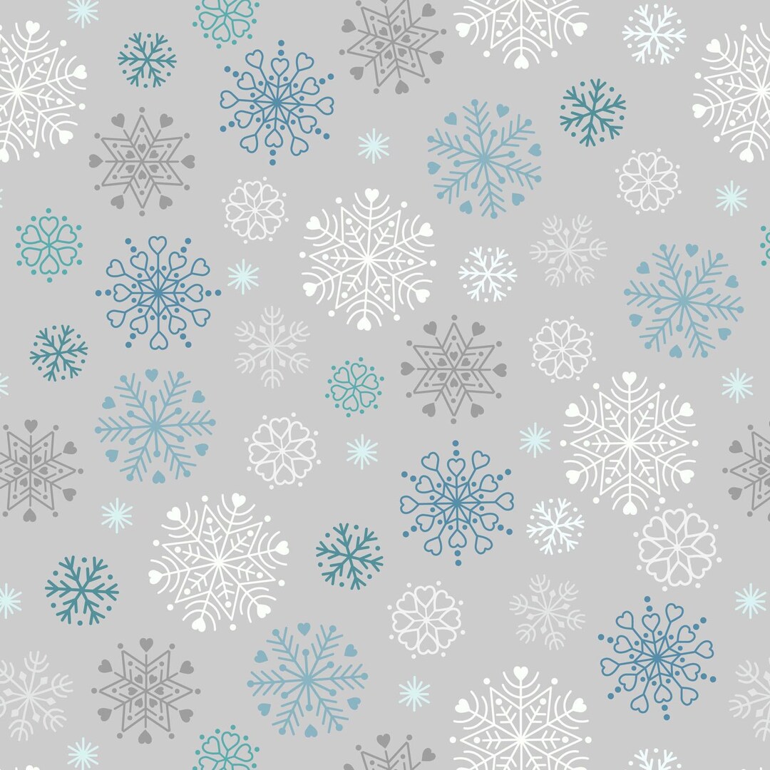 Snow Day FLANNEL - Snowflakes Grey From Lewis and Irene Fabric - Etsy