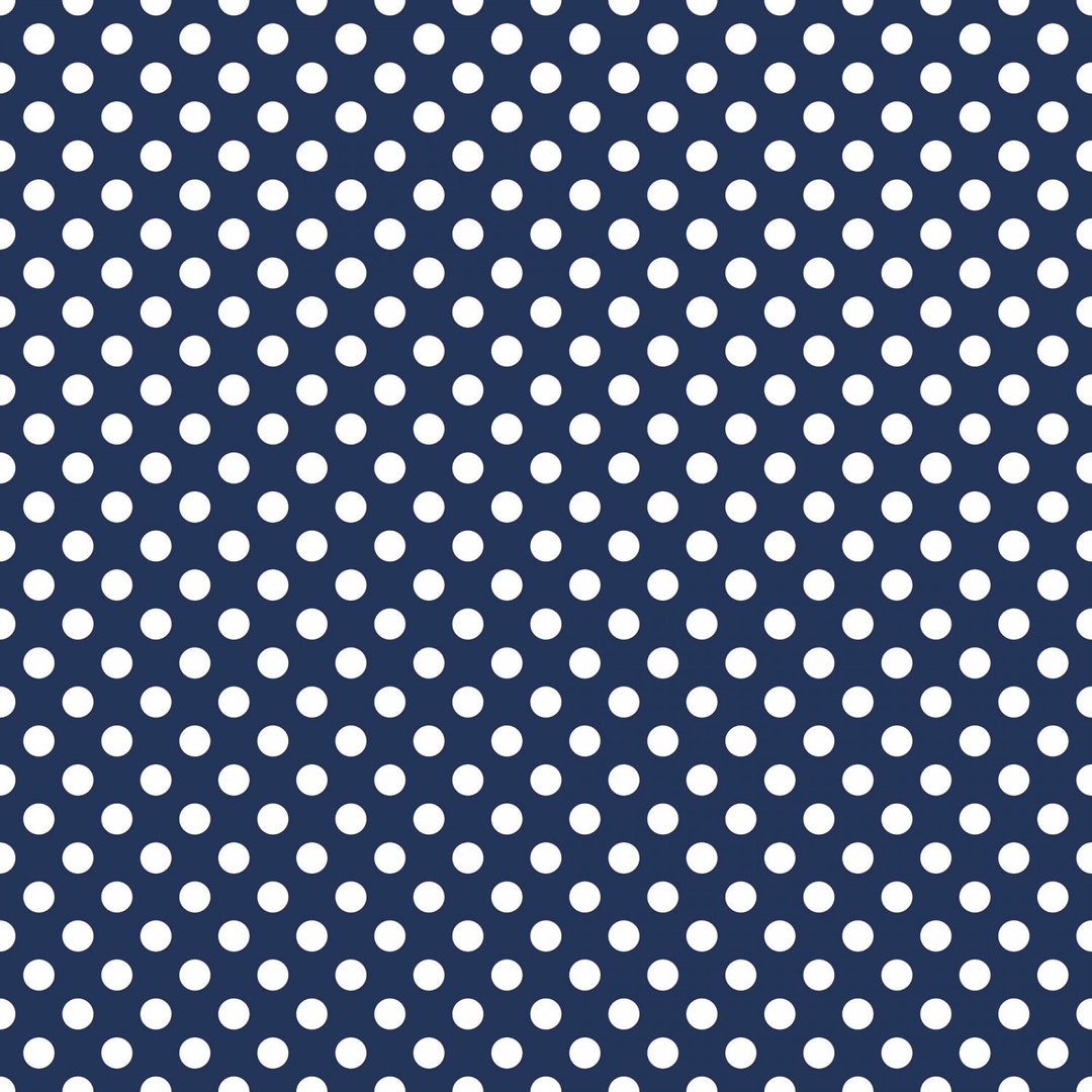 Basic Medium Dots Navy From Riley Blake Fabric - Etsy
