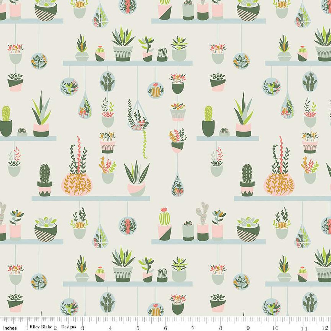 Arid Oasis - Hanging Garden off White by Melissa Lee From Riley Blake ...