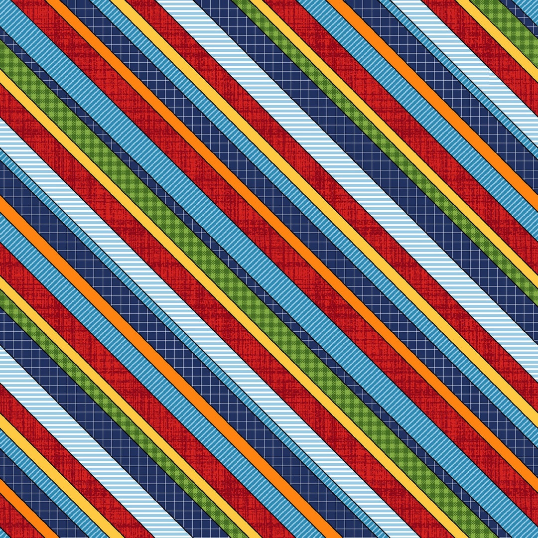 School Zone Diagonal Stripes by Pam Bocko From Studio E Fabrics - Etsy