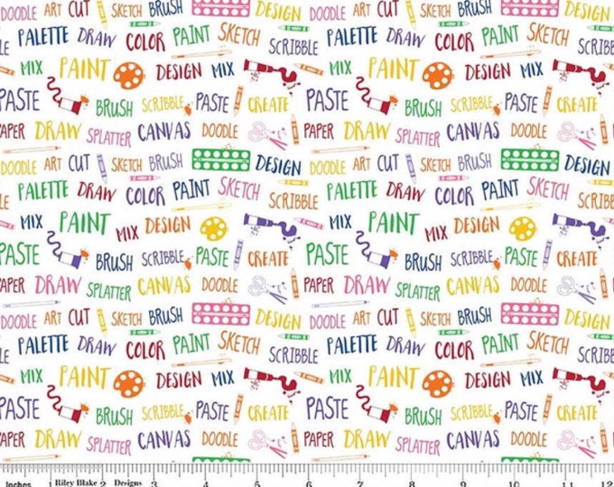 Crayola Art Box - Words White From Riley Blake - Etsy