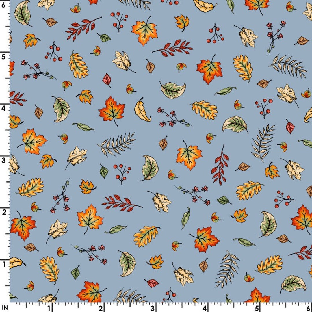 Sweater Weather - Blowing Leaves Blue Kris Lammers From Maywood Studio ...