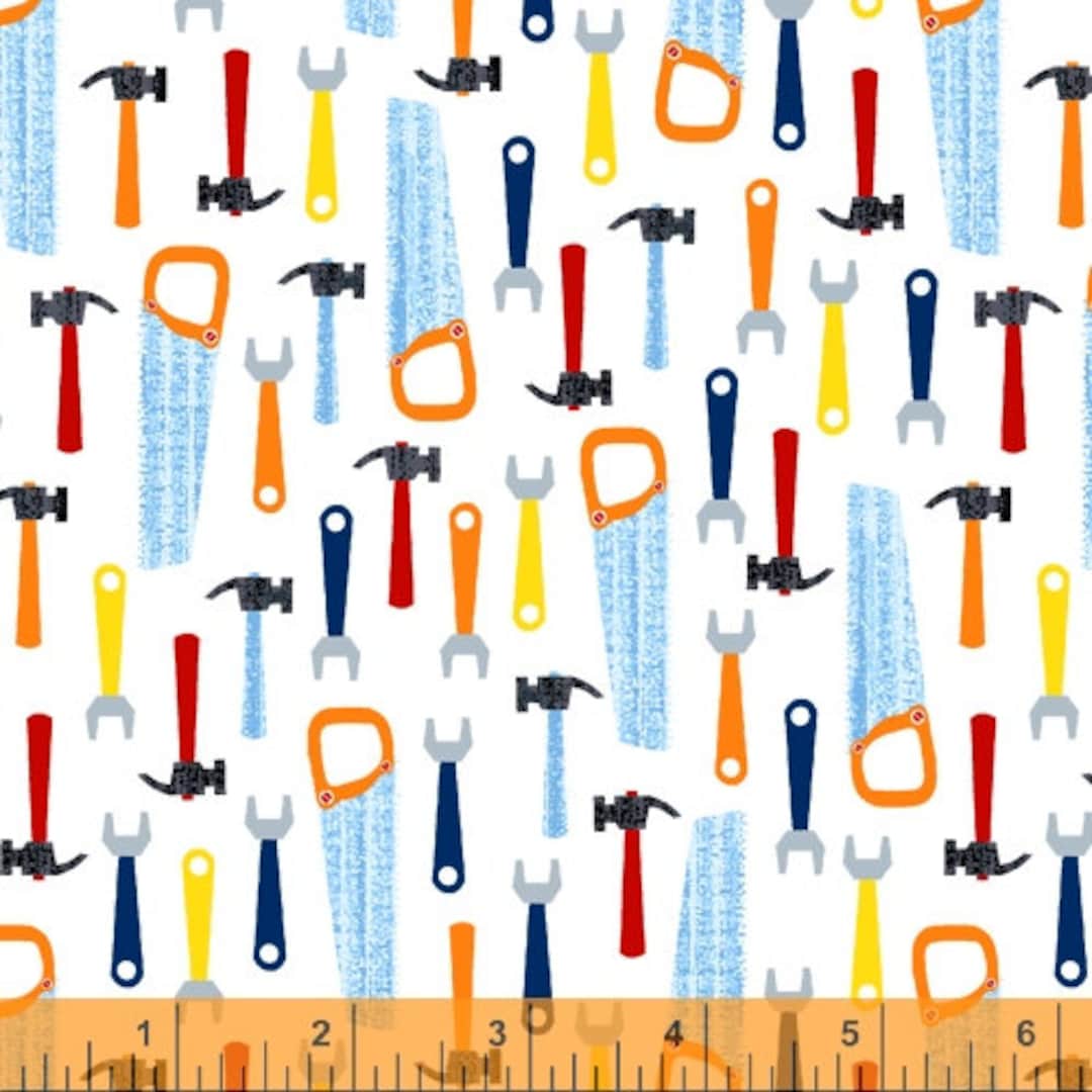Work Zone - Tools White by Whistler Studios From Windham Fabrics - Etsy