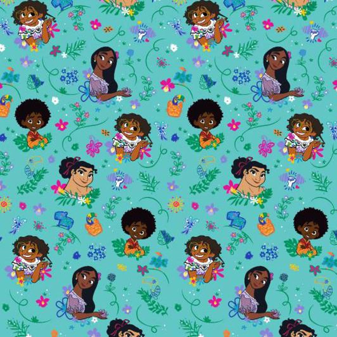 Encanto - Floral Switch Characters Teal From Springs Creative Fabric - Etsy