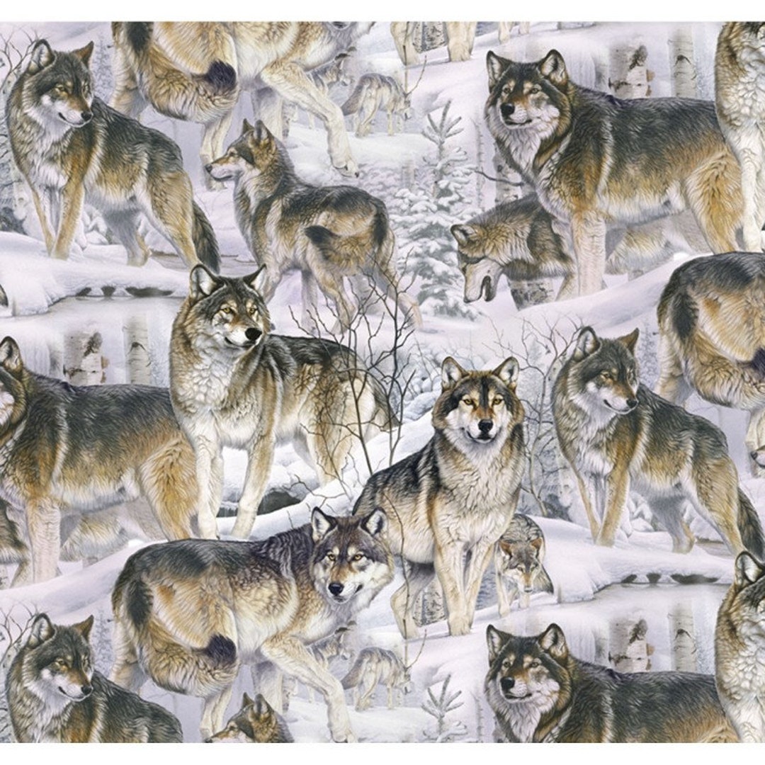 Animal Love Wolves Multi From David Textiles Fabrics - Etsy