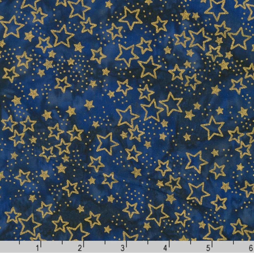 Stardust Batik - Stars Dots Midnight Blue From Robert Kaufman Fabrics ...