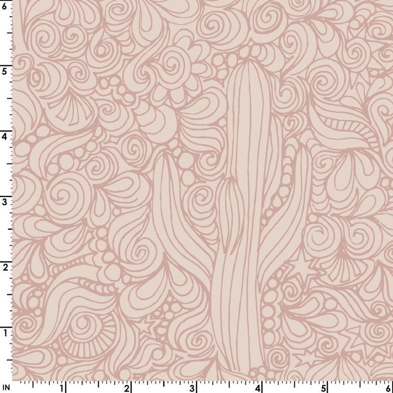 Saguaro Terracotta Outline From Maywood Studio Fabric - Etsy