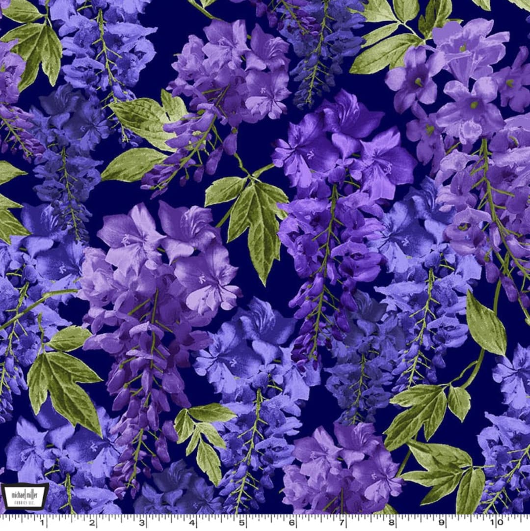 Wisteria Lane - Wisteria Midnight From Michael Miller Fabrics - Etsy