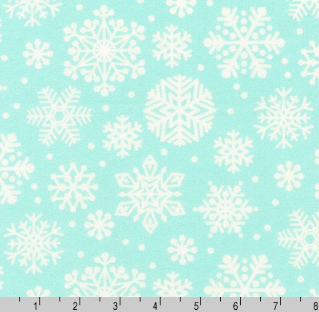 Snow Snuggles FLANNEL - Snowflakes Glacier Blue From Robert Kaufman ...