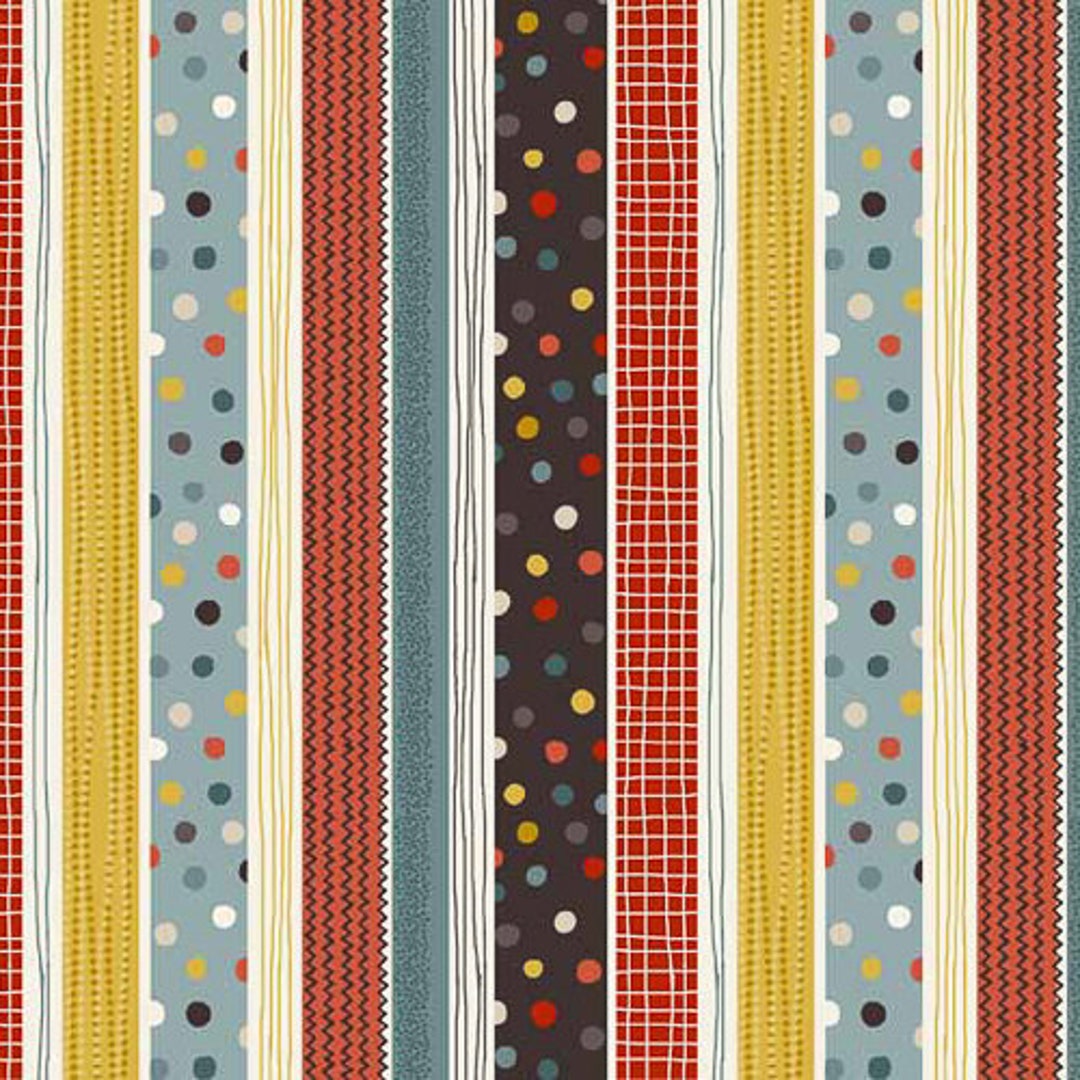 Windy Day - Patterned Stripes From Makower UK Fabric - Etsy