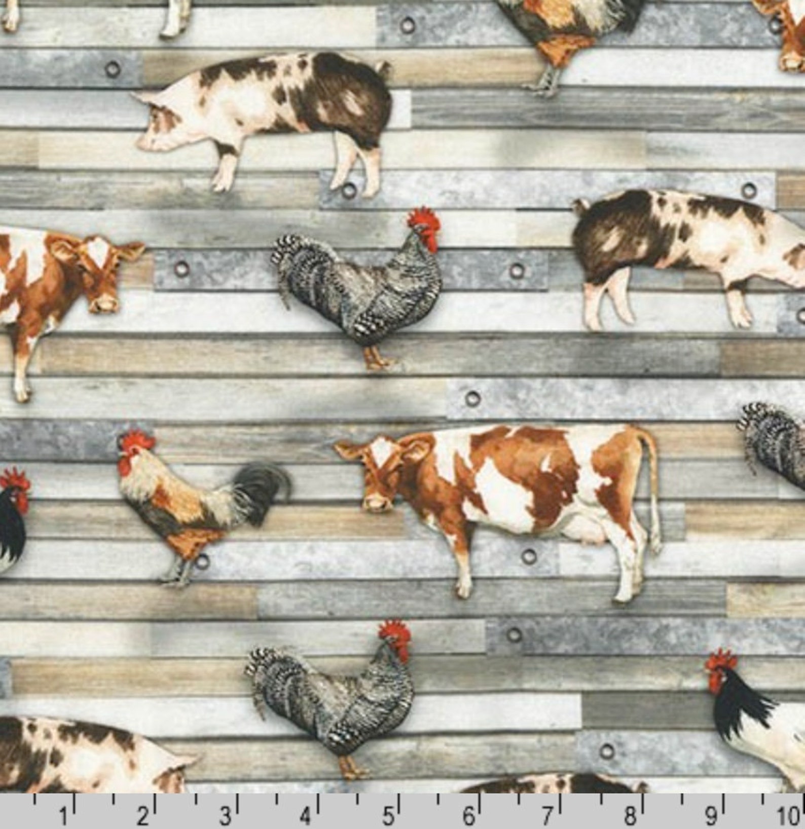 Farmhouse - Farm Animals Country From Robert Kaufman - Etsy