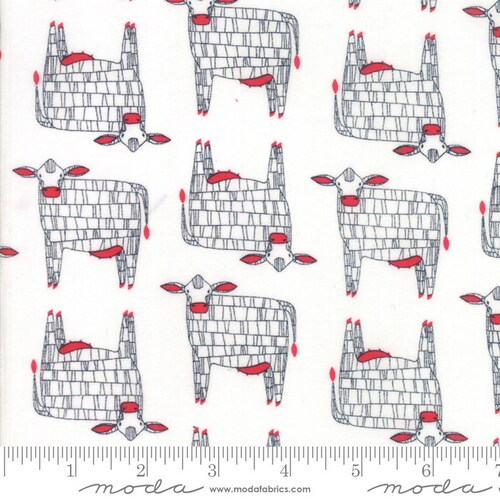 Farm Fresh Cows White From Moda Fabrics | Etsy