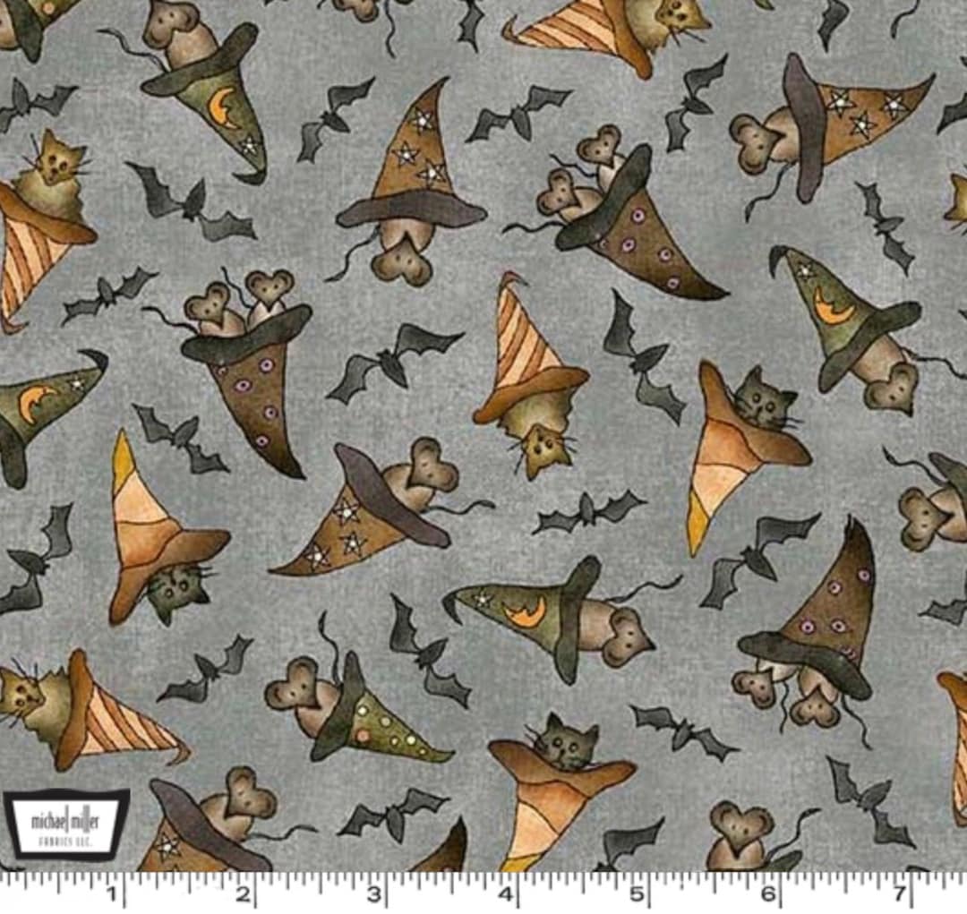 Halloween on Broom Street - Bats Cats Rats With Hats Gray From Michael ...