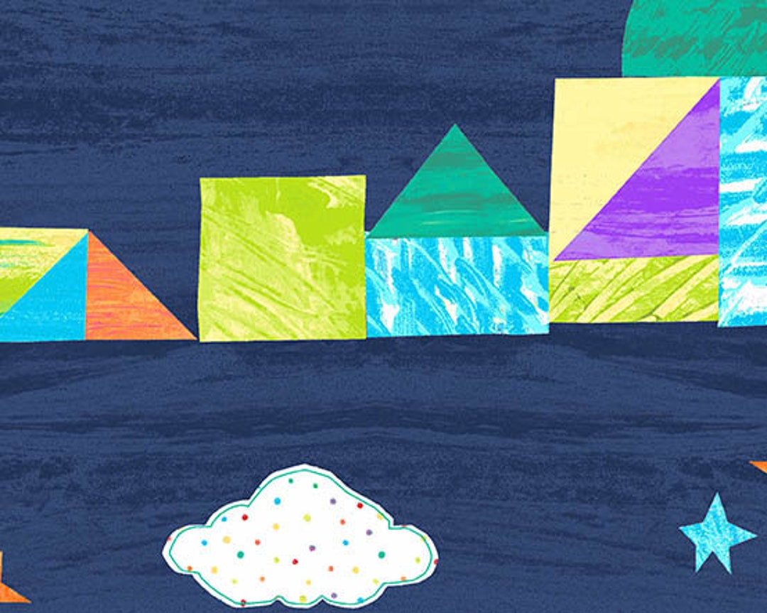 The Very Hungry Caterpillar Bright - Castle Stripe Dark Blue by Eric ...