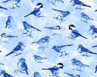Bluebird Fabric Baby Blue Birds by Dunnspun Cute Blue Bird Child Baby ...
