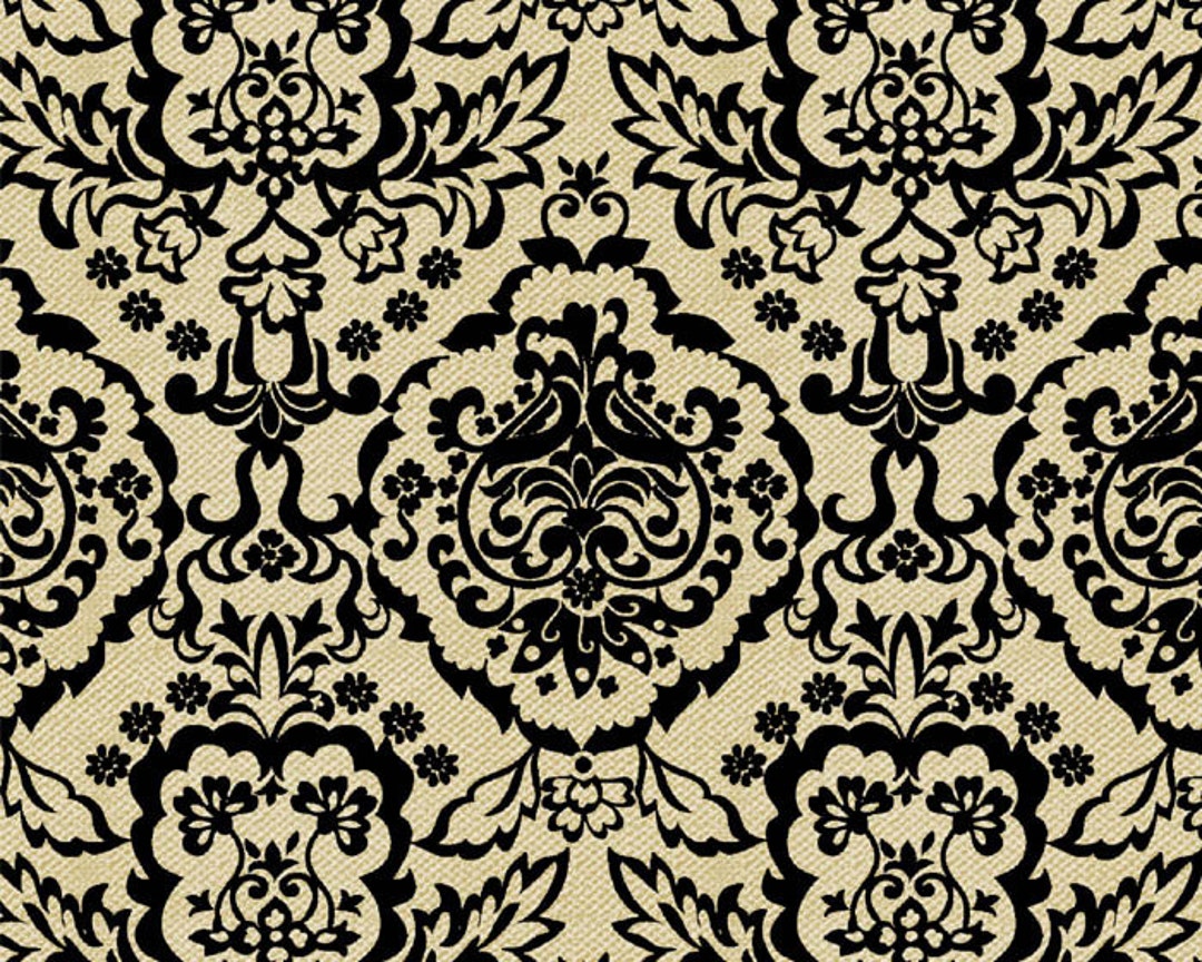 Calavera - Damask Cream From David Textiles - Etsy