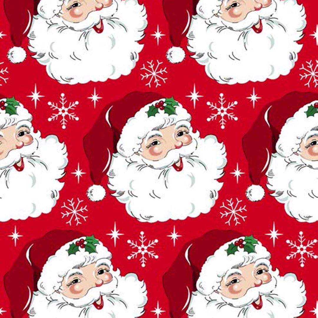 Christmas Cotton - Santa Red From Fabric Traditions Fabric - Etsy