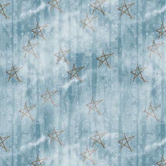 Snow Days Faded Stars Blue by Barb Tourtillotte From Henry - Etsy
