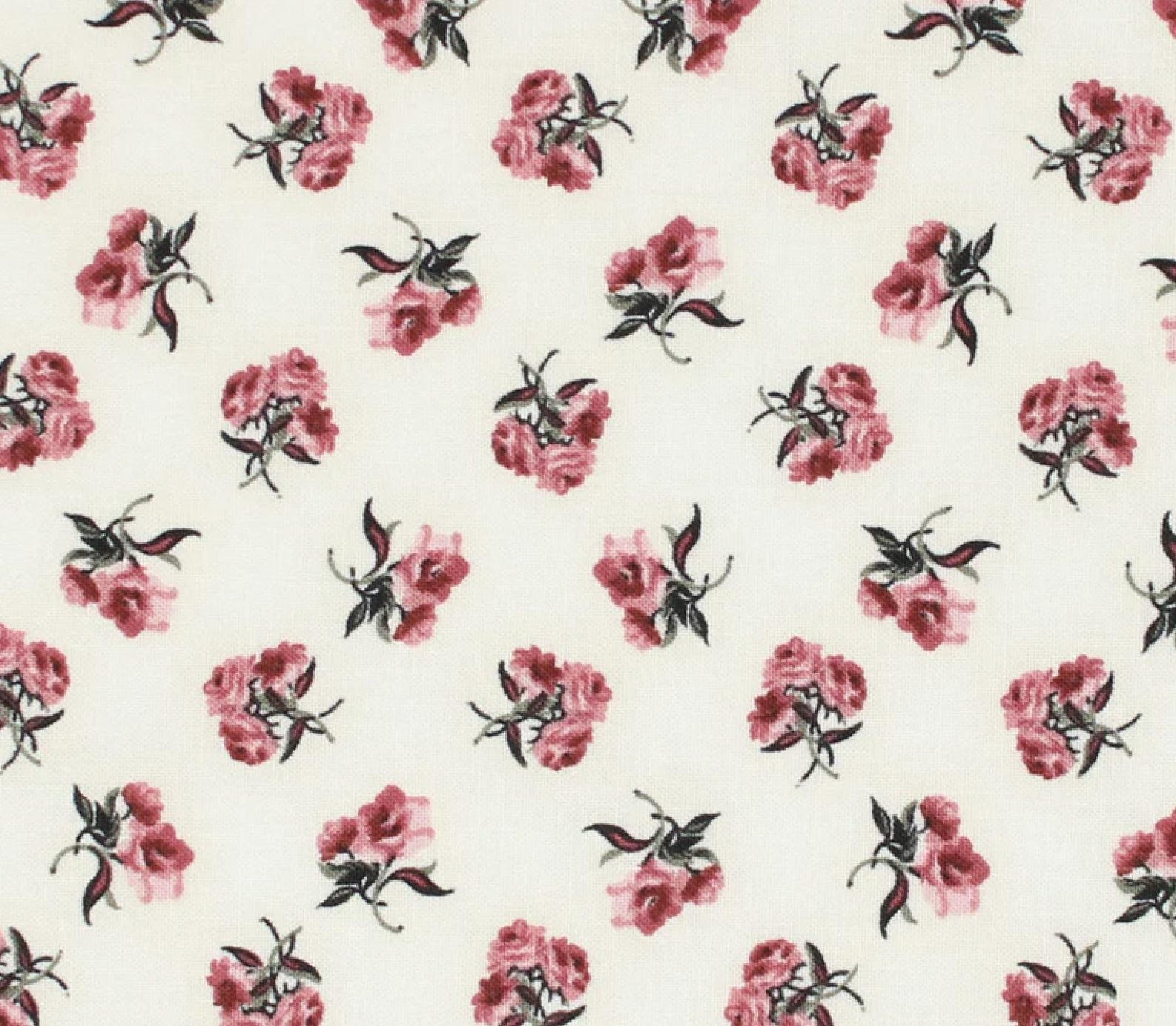 Bri’s Home Collection - Small Flowers Burgundy Red From Choice Fabrics ...