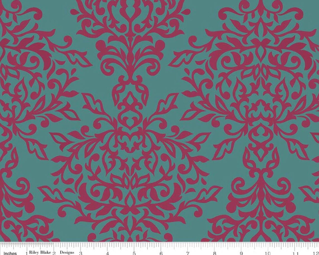 Botanique - Damask Teal by Lila Tueller Designs From Riley Blake - Etsy