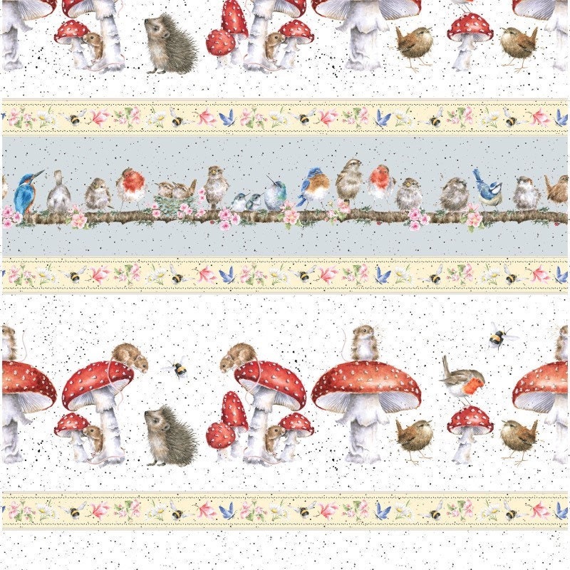 Bramble Patch Toadstool Border From Maywood Studio Fabric - Etsy Australia