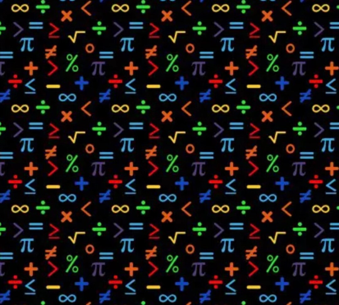 Extra Credit - Math Symbols Black From Freckle and Lollie Fabric - Etsy